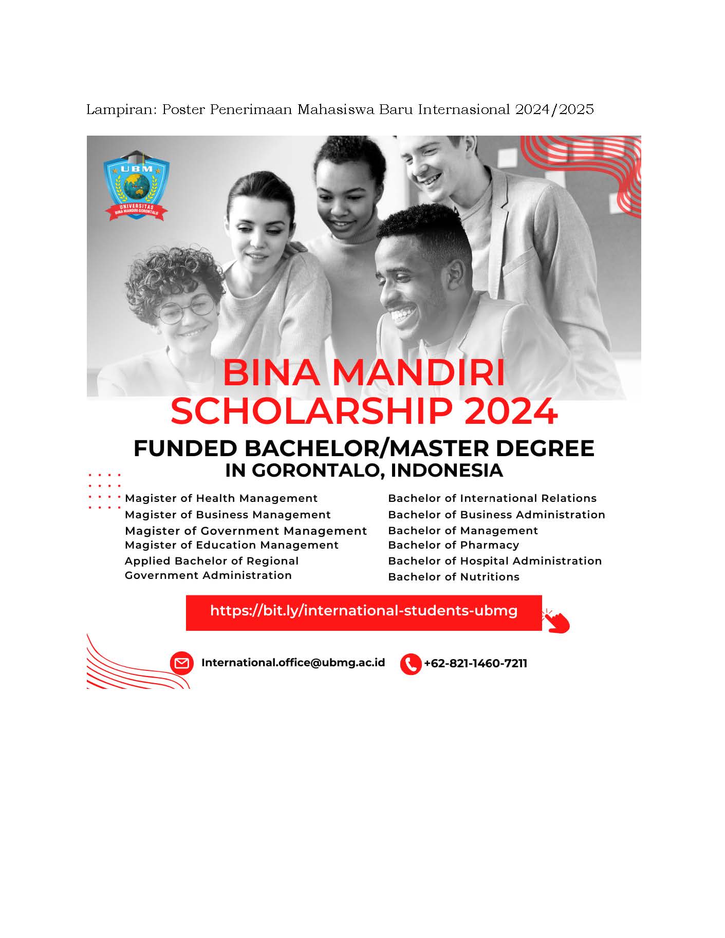 University of Bina Mandiri (UBM) Gorontalo, Sulawesi offers Scholarship 2024, Funded Bachelor ...